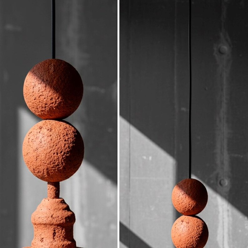 Handmade Terracotta Pendant Light | Rustic Clay Chandelier | Modern ...