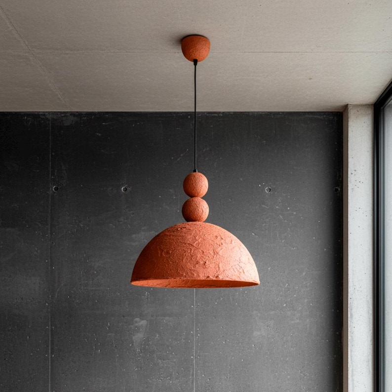 Handmade Terracotta Pendant Light | Rustic Clay Chandelier | Modern ...