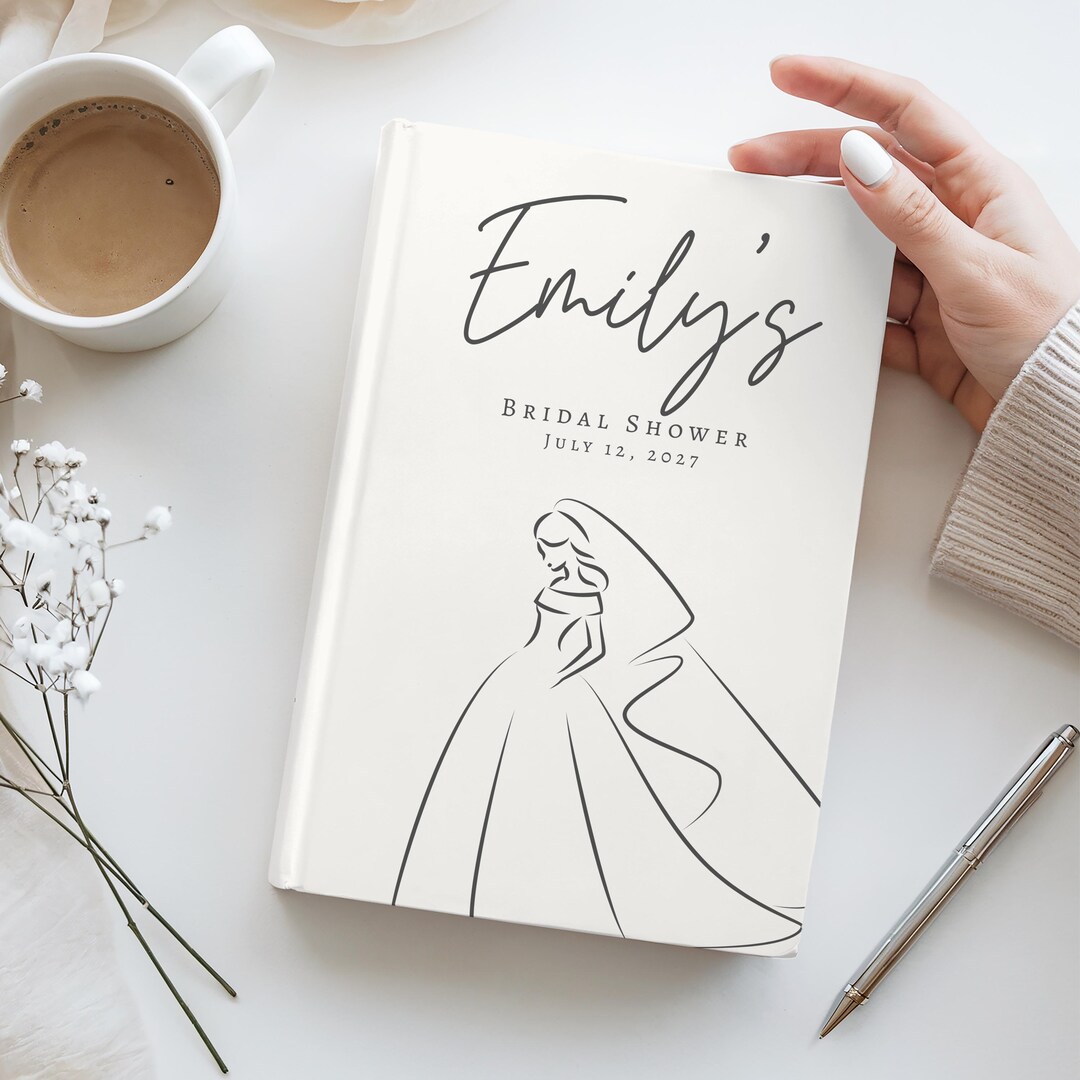 Personalized Bridal Shower Guest Book, Bride Advice and Wishes Journal ...