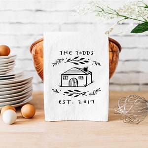 Housewarming Gift, First Home Kitchen Towel, New Home Tea Towel, Bridal ...