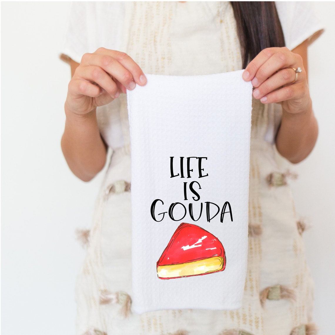 Funny Kitchen Towels Cheese Decor Life is Gouda Kitchen - Etsy