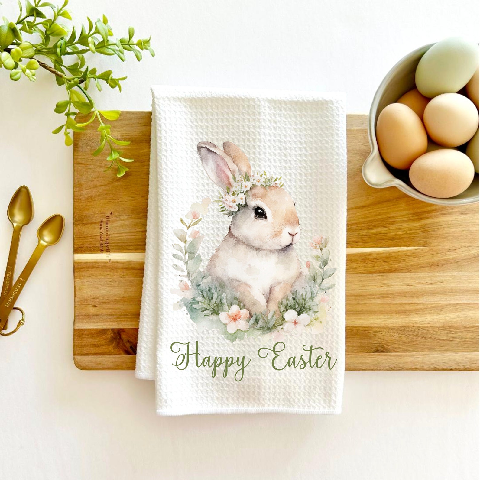 Easter Bunny Kitchen Towel, Easter Dish Towel, Easter Kitchen Towel ...