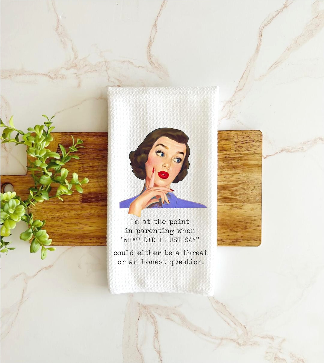 Funny Kitchen Towel, Parenting Kitchen Towel, Retro Kitchen Towel ...