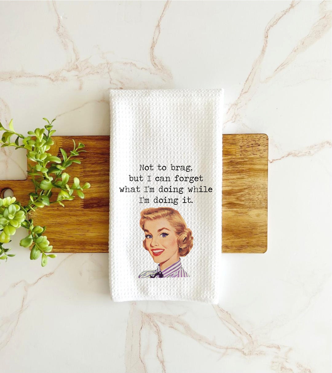 Funny Kitchen Towel, Waffle Weave Towel, Cute Kitchen Towel, Funny Dish ...