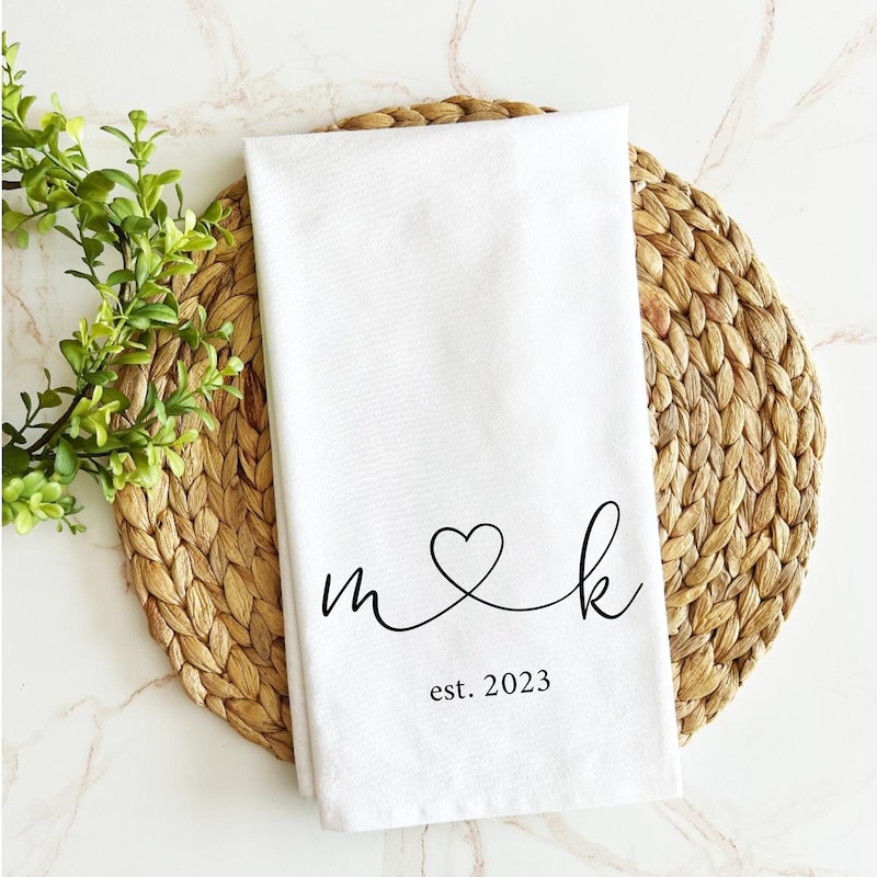 Custom Heart Tea Towel - Etsy