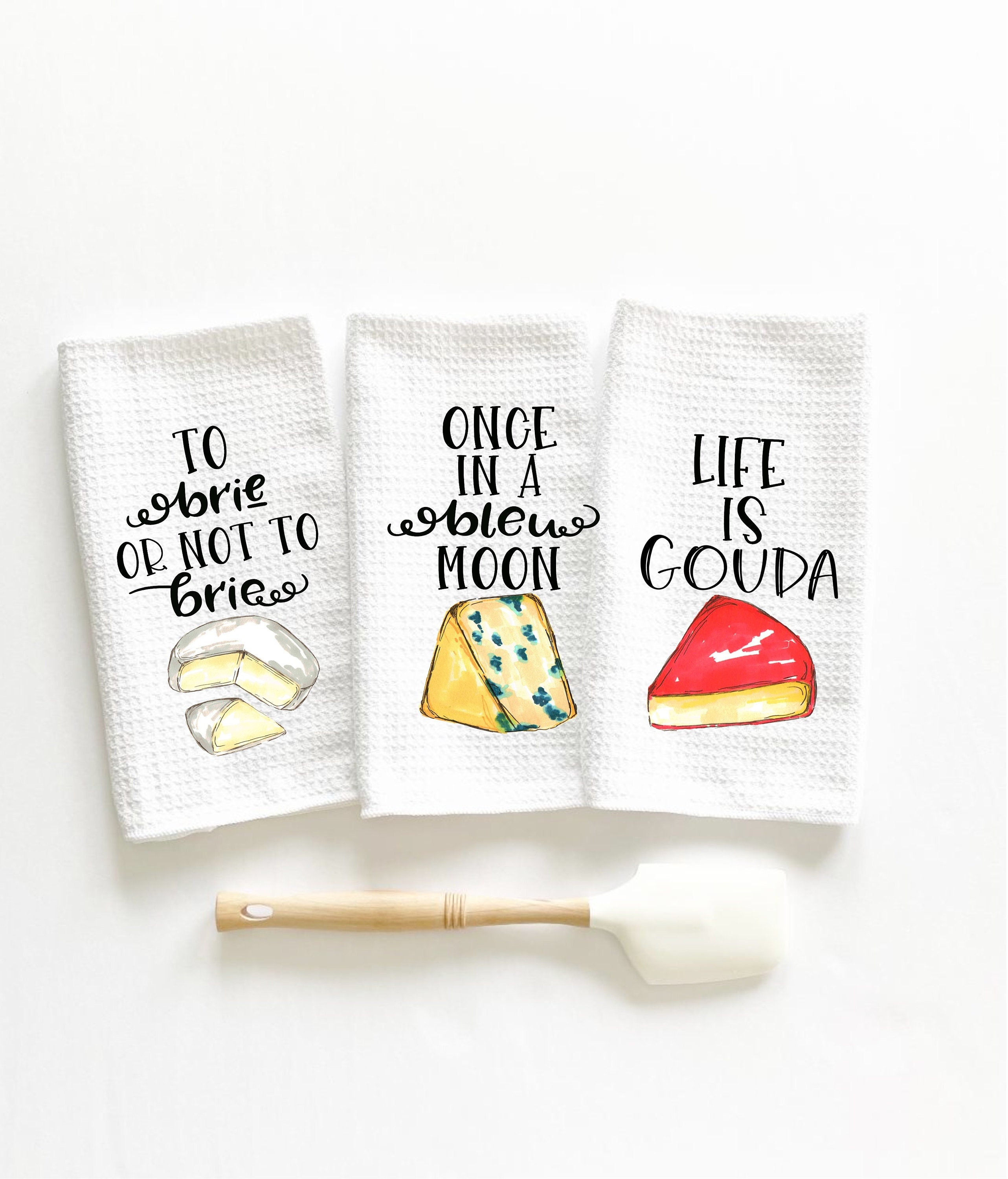 Funny Kitchen Towels Cheese Decor Life is Gouda Kitchen - Etsy