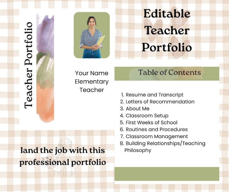 Editable Teacher Portfolio Template - Cute, Professional, & Easy to ...