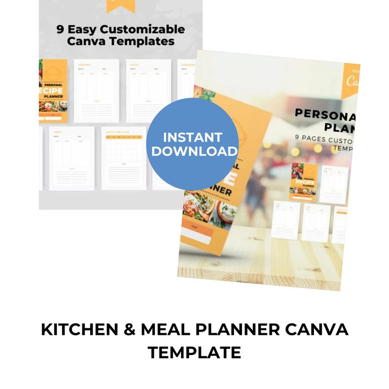Personal Recipe Planner Canva Template Bundle – Editable Recipe ...