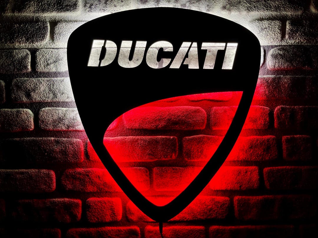 Ducati Led Sign, Ducati Led Light, Wood Wall Decor, Handmade Led Sign ...