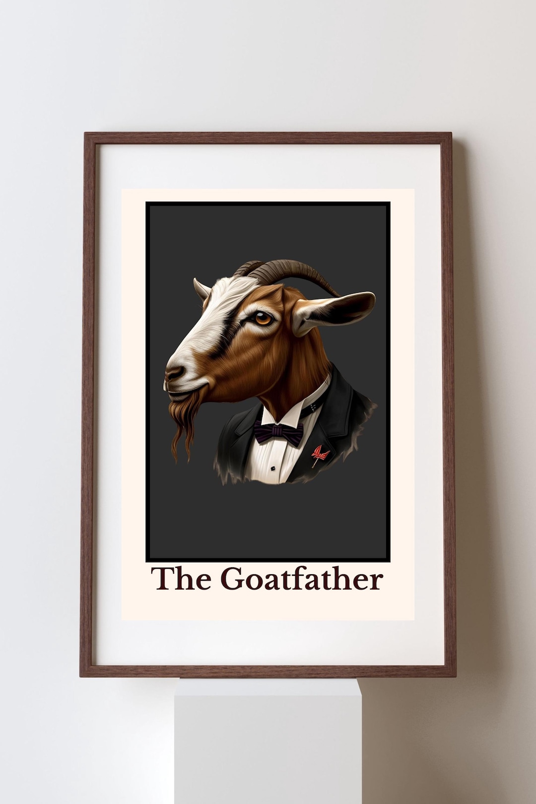 The Goatfather Poster – Funny Goat Wall Art – Mafia Animal Illustration ...