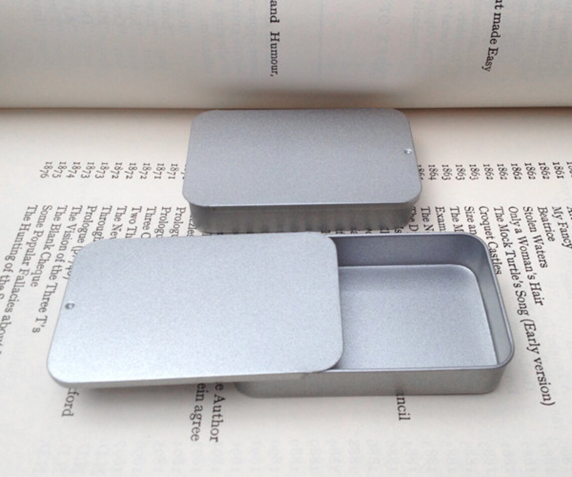 40ml Sliding Lid Tins, Rectangular Metal Tins, Silver Colour Tin Box - Etsy