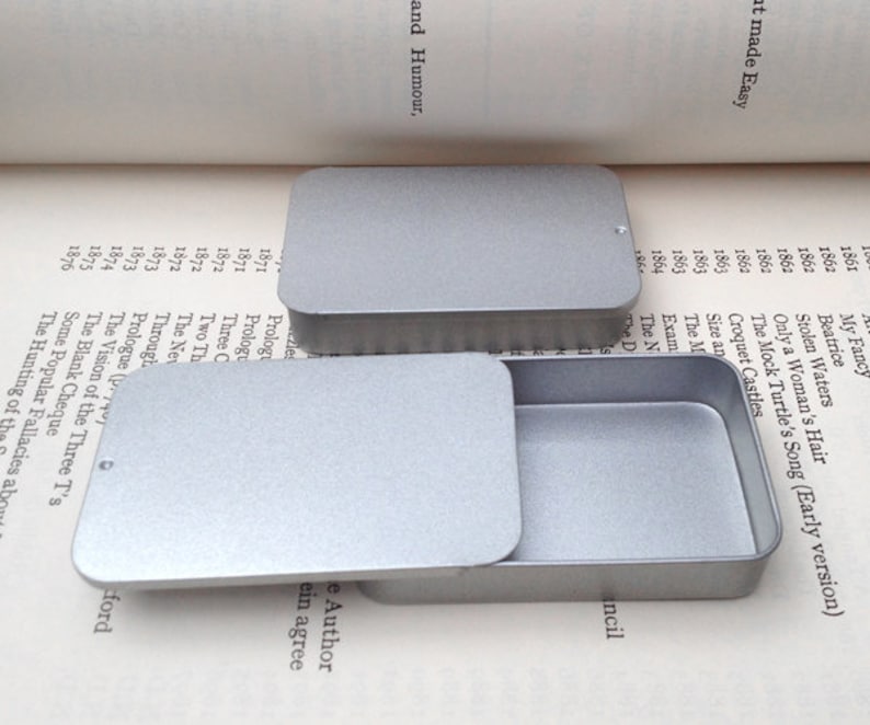 40ml Sliding Lid Tins Rectangular Metal Tins Silver Colour - Etsy