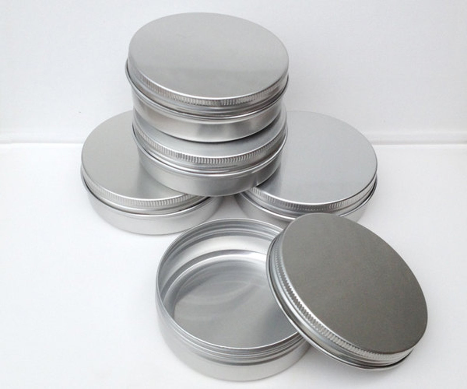 Small Metal Tins Round Tin Box 100ml Screw Lidded Aluminium - Etsy ...