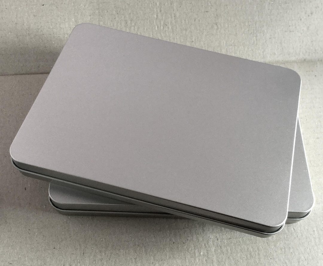 Silver Rectangular Metal Tin: Hinged Blank Box (450ml) - Etsy