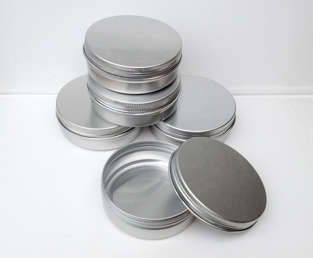 Small Metal Tins, Round Tin Box, 100ml Screw Lidded, Aluminium Tins ...