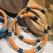 Ethnic Hoops Blue and Gold Heishi Hoops Large Heishi Hoop 2.25 Inch ...