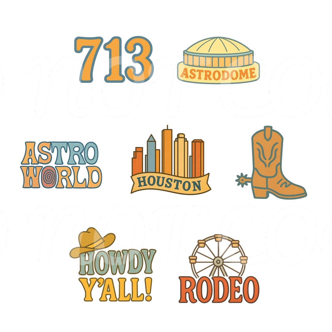 Houston Texas Themed PNG Clip Art Collection Volume 1 Digital Downloads ...