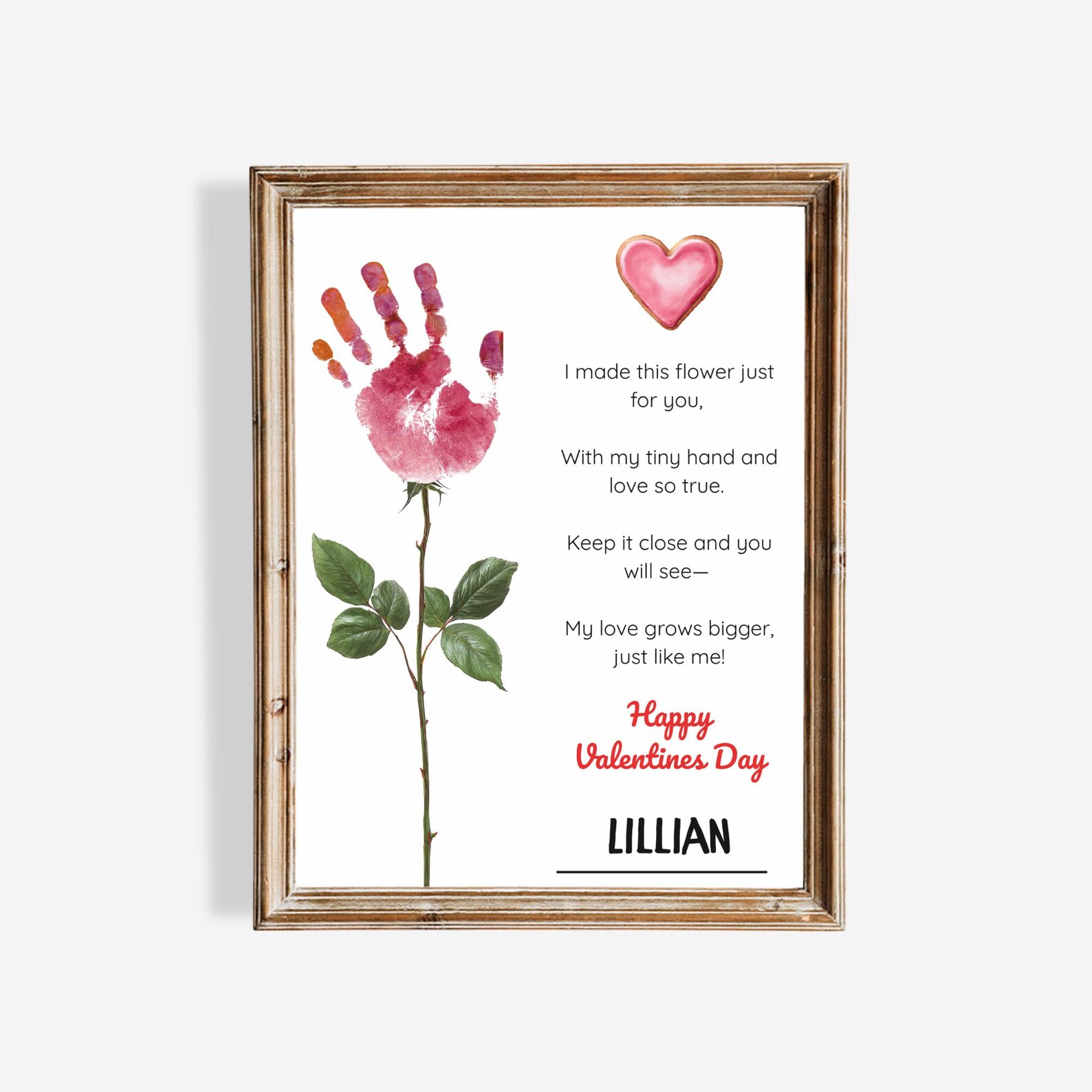 Rose Valentines Day Handprint Craft Activity for Preschoolers - Etsy