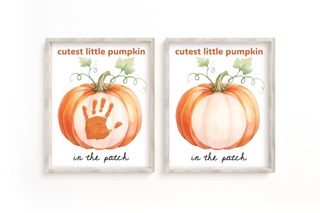 Pumpkin Patch Fall Handprint Craft - Etsy