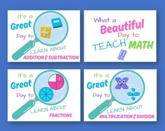 Math Symbols - Addition, Subtraction, Multiplication and Division Clip ...