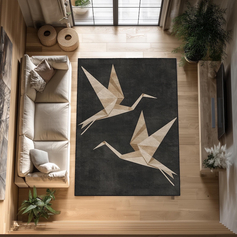 Dark Japanese Art Rug - Etsy