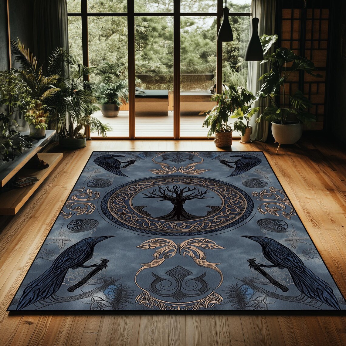 Viking Tree of Life Rug: Norse Raven & Nordic Decor - Etsy