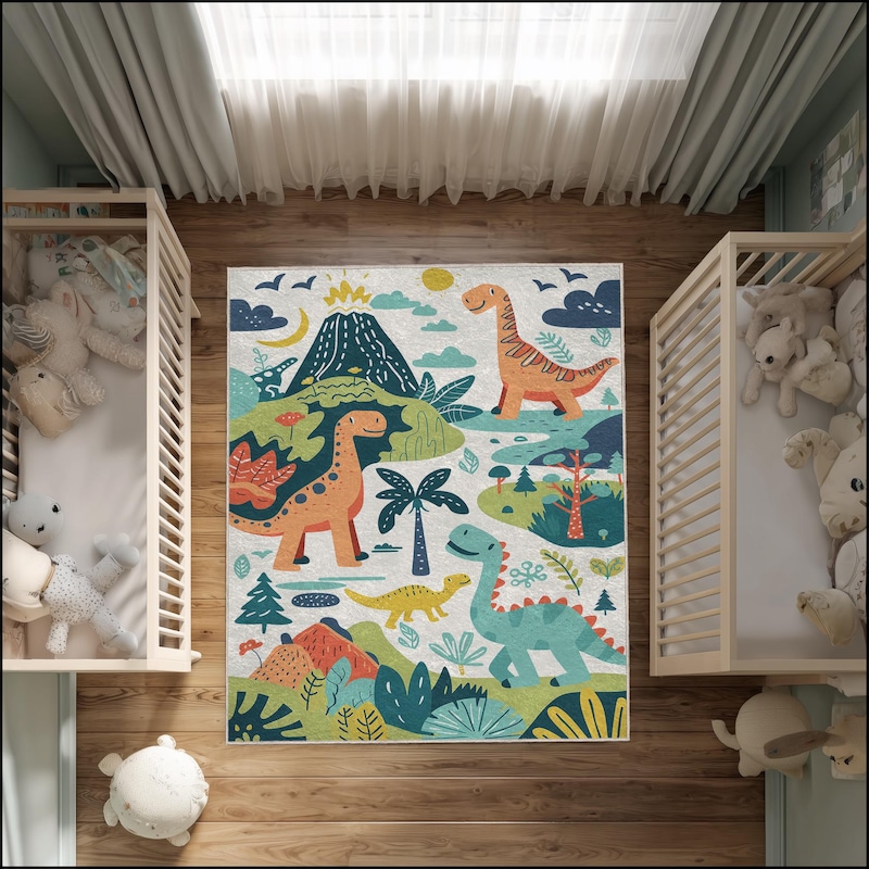 Kids Dinosaur Room Rug - Etsy UK