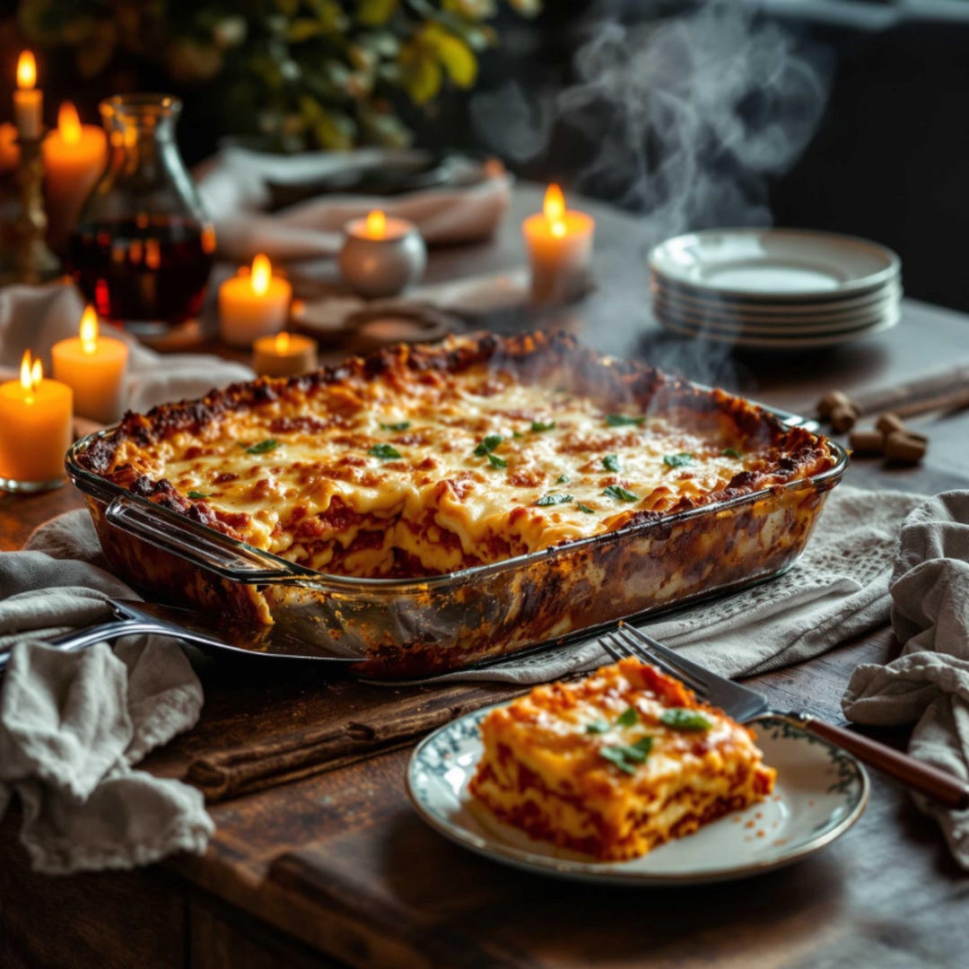 Rustic Lasagna Kitchen Wall Art Cozy Candlelit Dinner Printable ...