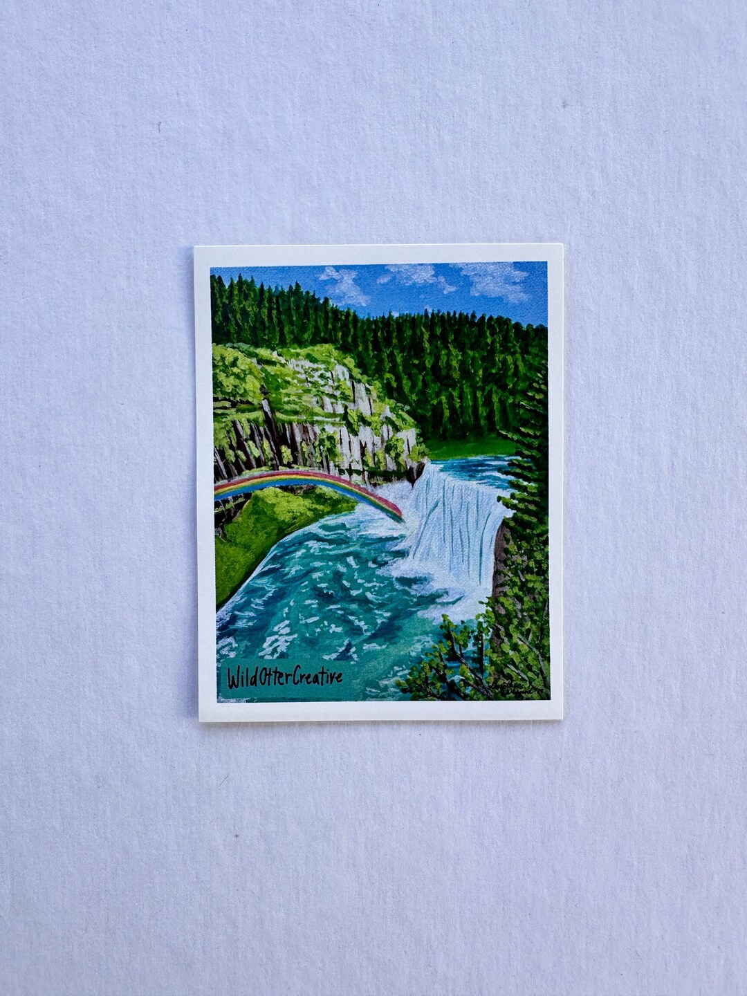 Mesa Falls | Vinyl Sticker | Waterfall Art | Rainbow | Ashton Idaho ...