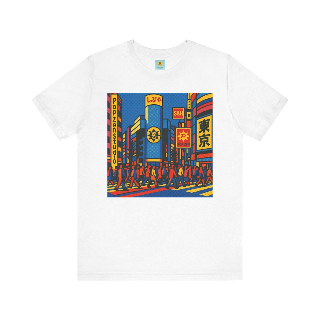 Tokyo Pop Art T-shirt Shibuya Crossing Graphic Tee Japanese Cityscape ...