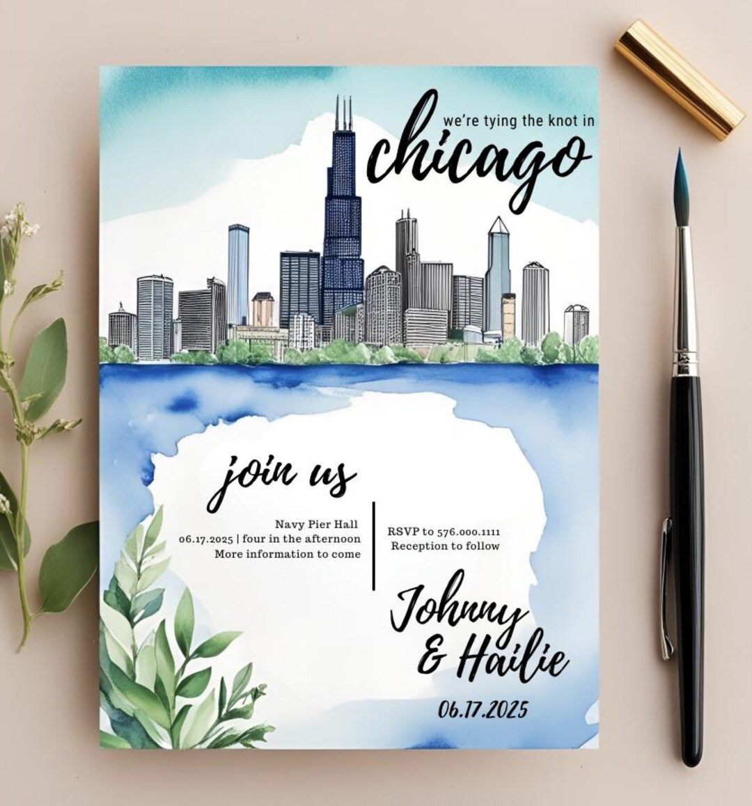 Chicago | Chicago Wedding Invite | Chicago Save the Date | City Wedding ...