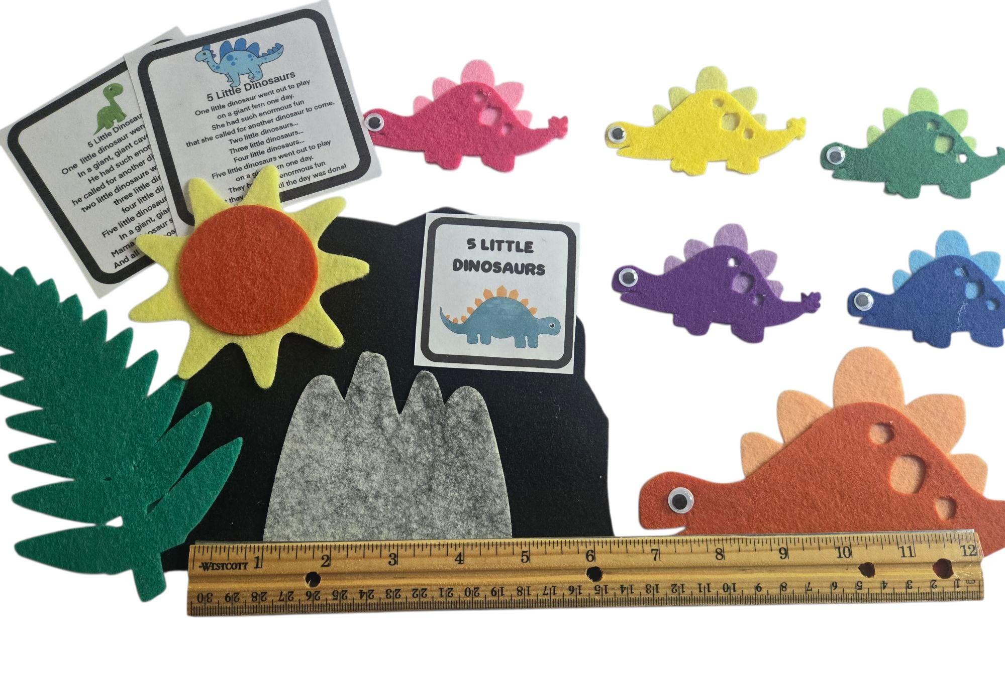 5 Little Dinosaurs Felt Story Set Preschool & Circle Time Learning ...