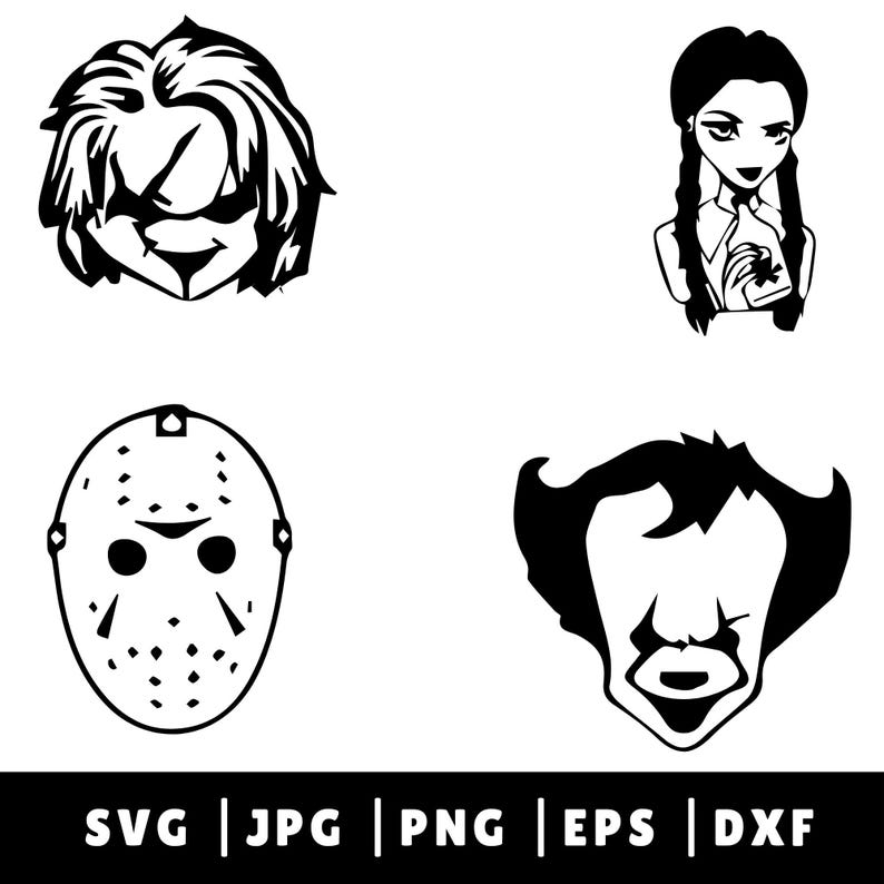 Horror Character SVG Bundle: Halloween Movie Icons (digital Download ...