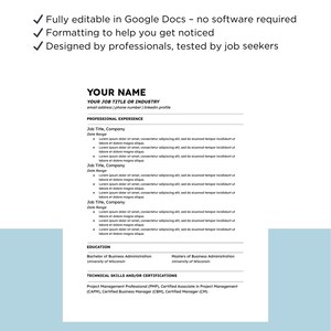 Modern Resume Template, Google Docs Compatible Resume Template ...
