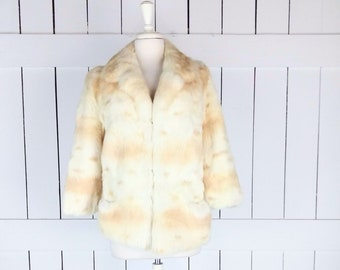 Vintage Rabbit Fur Coat Blazer, 1980s Boho Fur Coat, Hobo Fur Coat ...