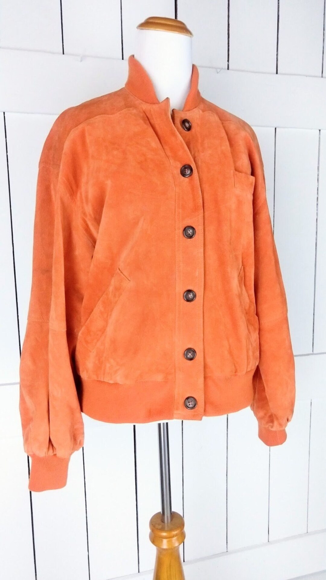 Vintage Orange Suede Leather Bomber Jacket/orange Suede Jacket/small - Etsy