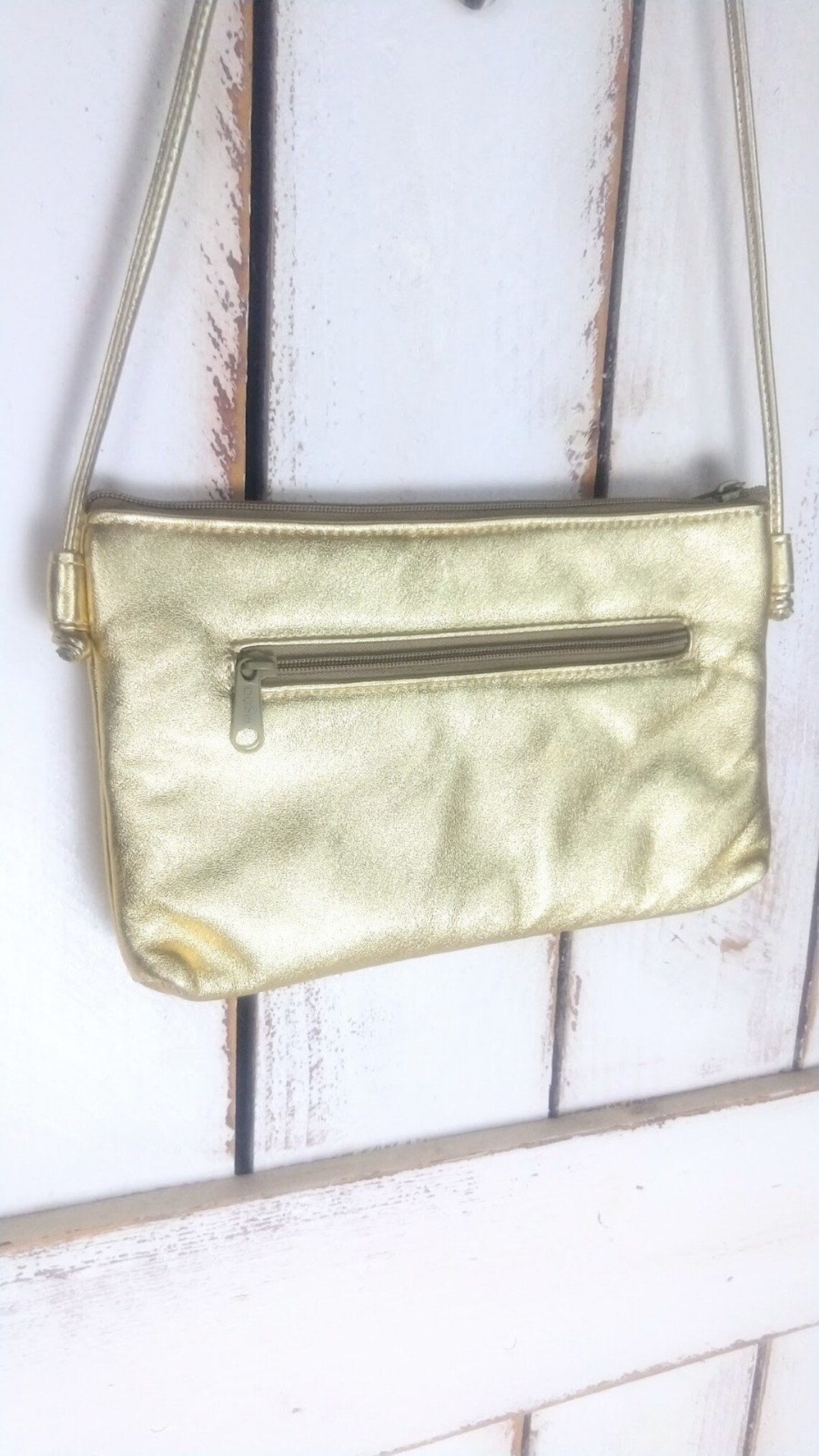 Vintage Metallic Gold Leather Shoulder Purse - Etsy