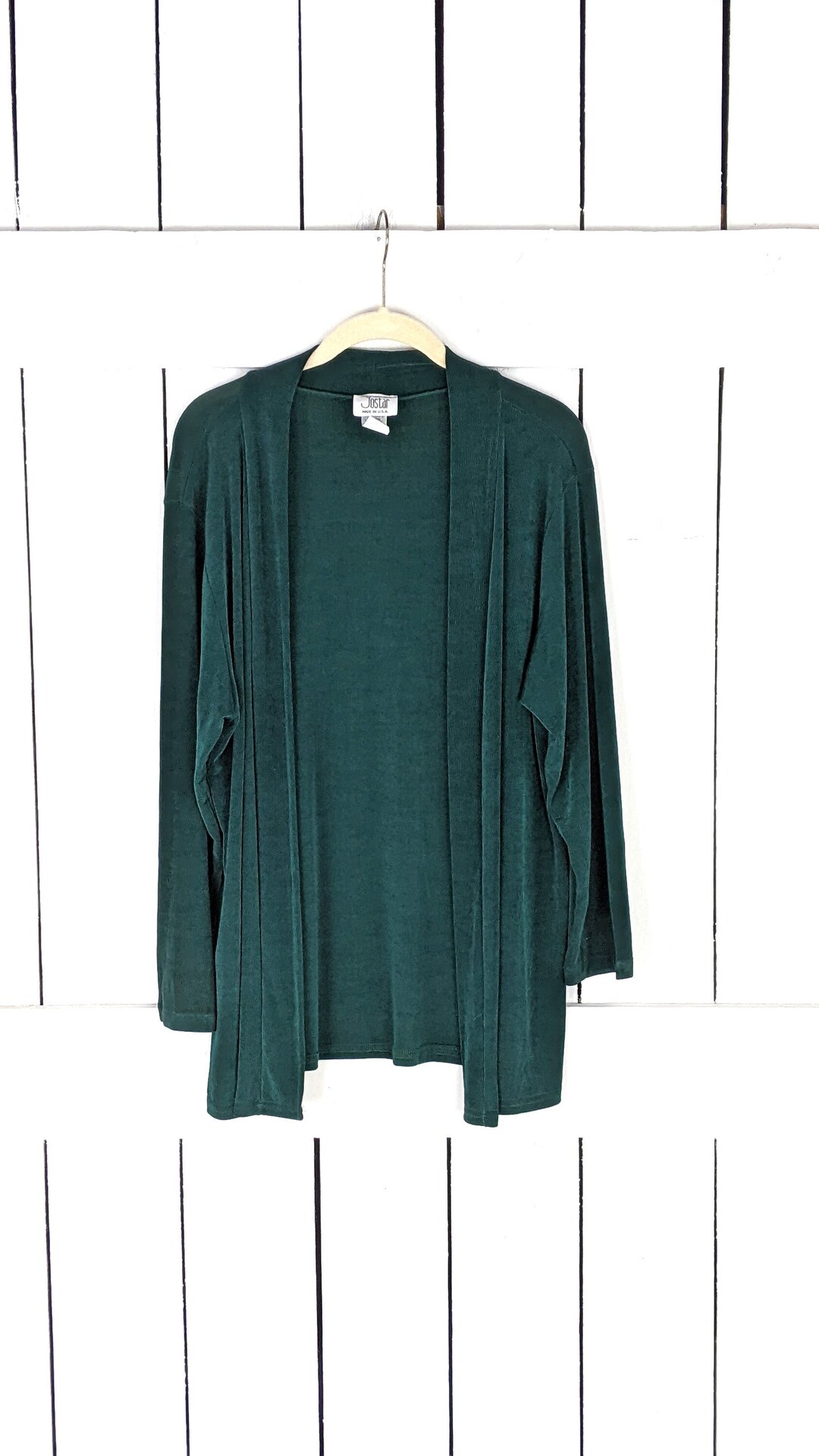 Vintage Green Slinky Long Slouchy Stretch Knit Cardigan Sweater Cover ...