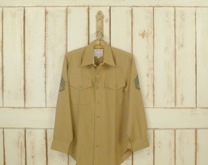 Mens Vintage Tan Marine Corps Staff Sergeant Military Shirt - Etsy