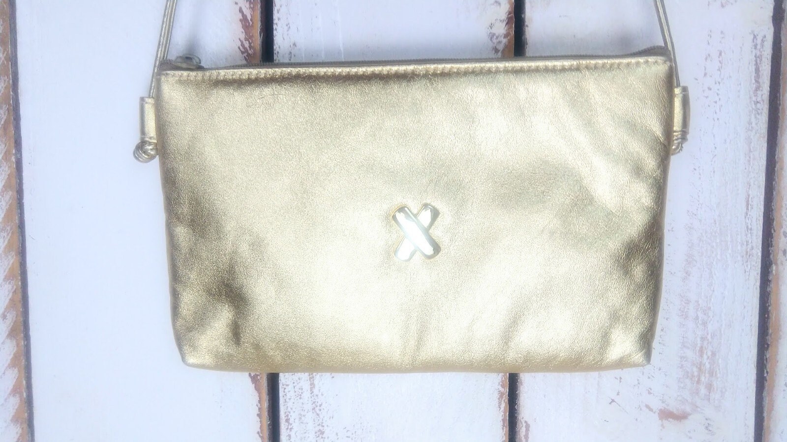 Vintage Metallic Gold Leather Shoulder Purse - Etsy