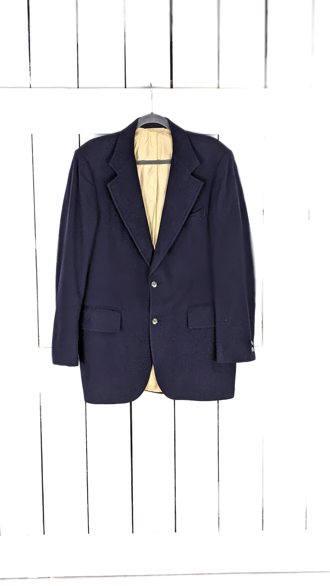 Vintage Countess Mara Navy Blue Cashmere Wool Sport Coat Blazer Jacket ...