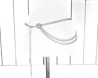 Vintage Chain Link Belt Low Slung Waist Belt Vintage 80s Gold Silver ...