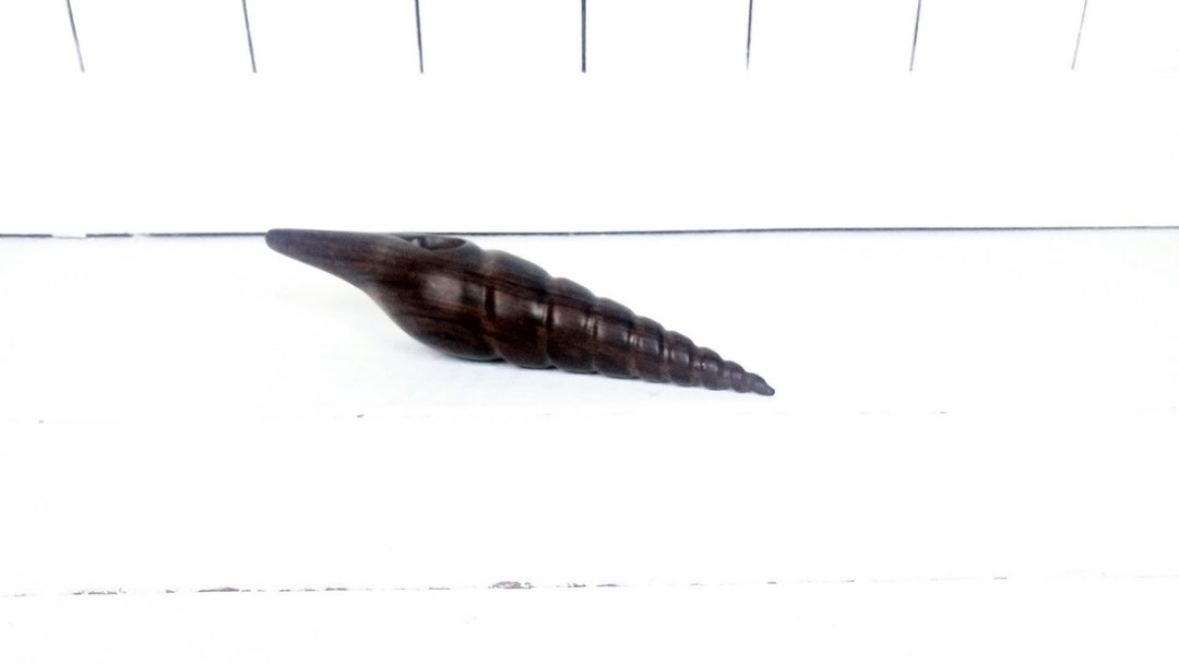 Carved Wooden Conch Shell Taper Candle Holder/wood Shell Ocean/beach ...
