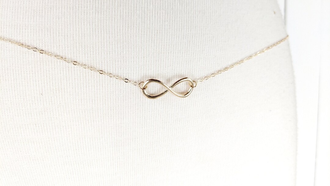 Gold Metal Infinity Symbol Chain Link Dainty Lightweight Skinny Belly ...