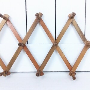 Vintage Accordion Wood Coat Coffee Cup Wall Hanging Rack - Etsy