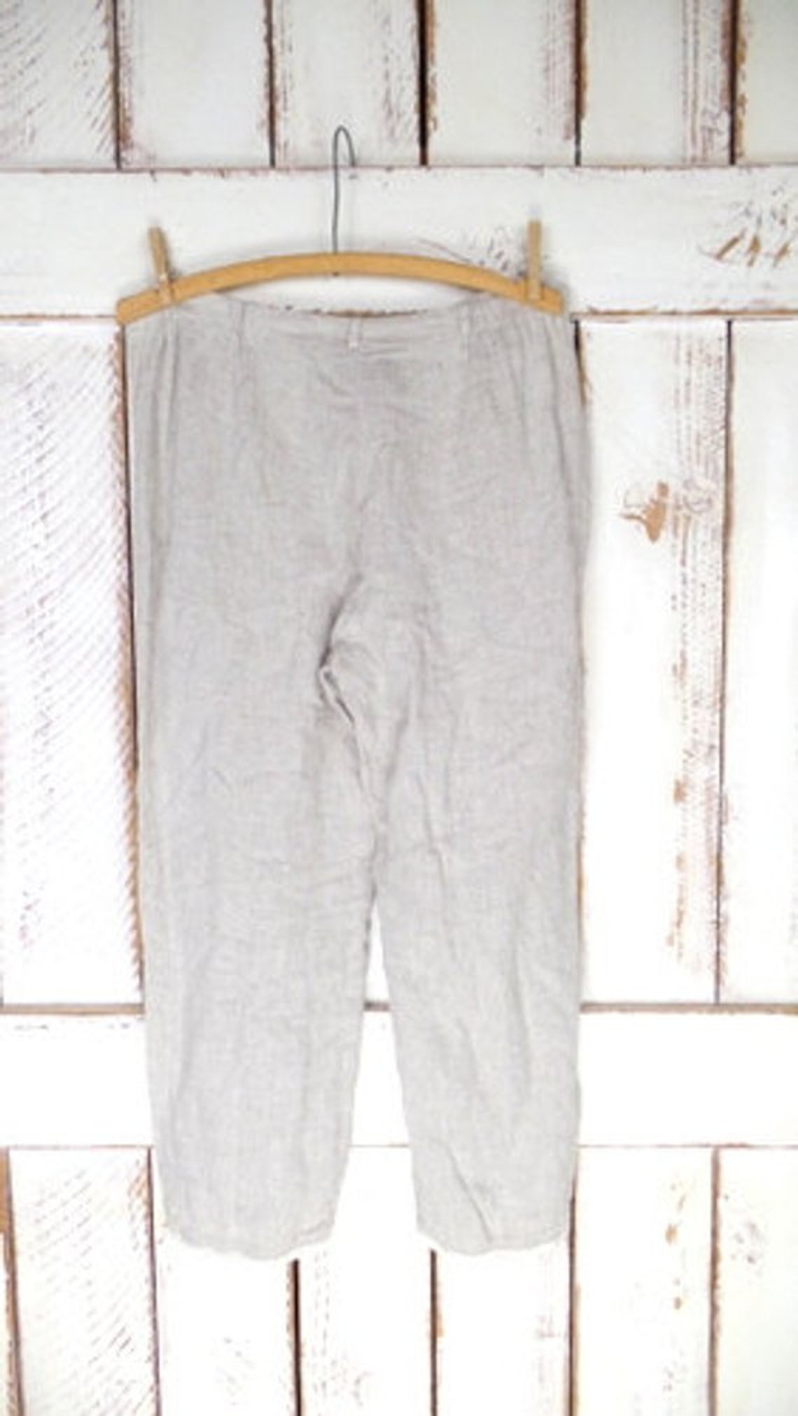 90s Vintage Light Tan/beige Woven Rayon Capri Pants/stretch Waist Pants ...