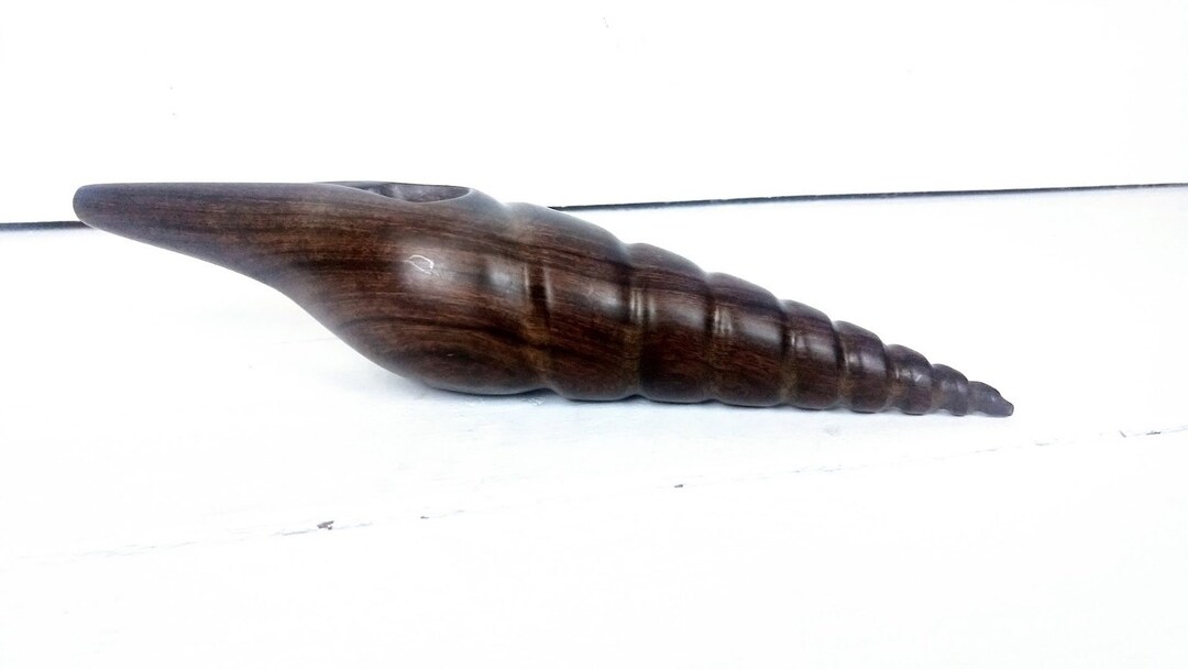 Carved Wooden Conch Shell Taper Candle Holder - Etsy