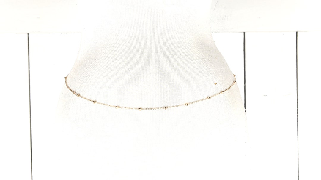 Gold Metal Chain Link Dainty Lightweight Skinny Belly Chain Belt - Etsy