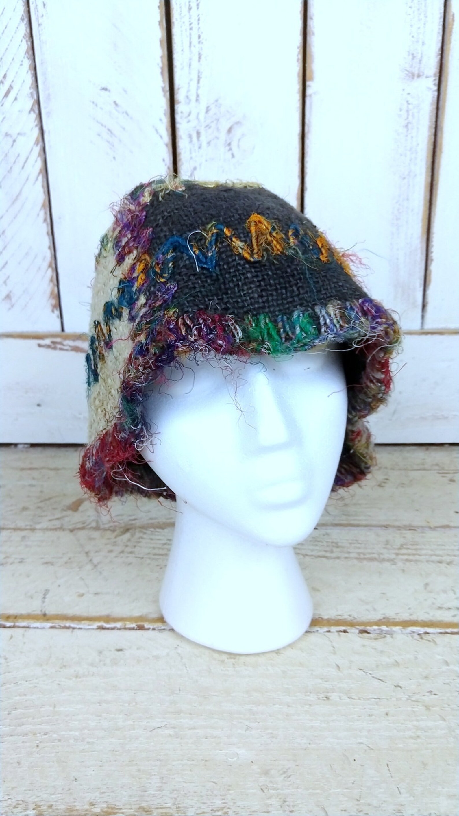 Vintage Woven Hemp Hat/knit Hemp Skull Cap/hemp - Etsy