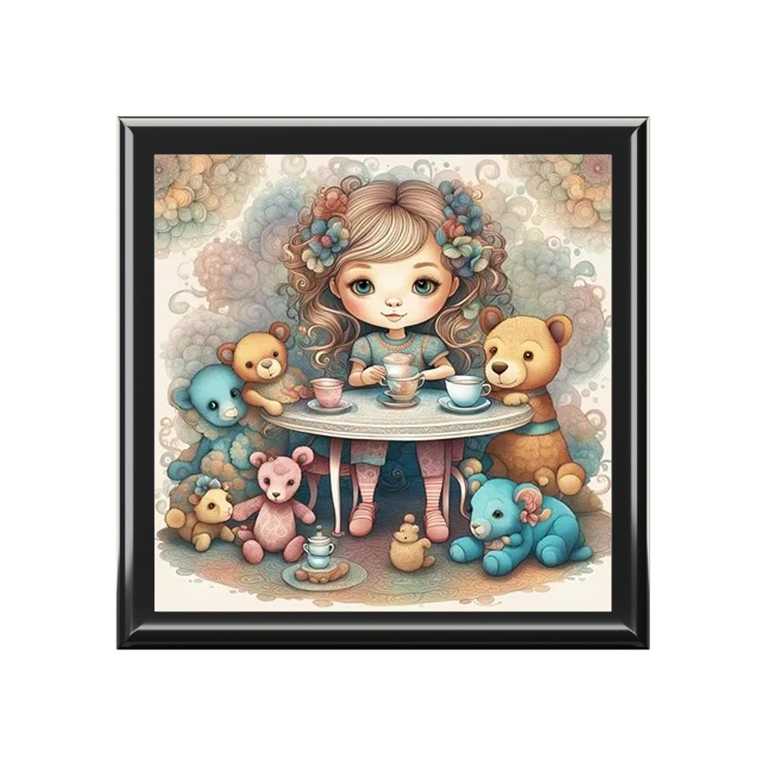 Cute Whimsical Jewelry Box With Adorable Bears and Tea Party Design - Etsy